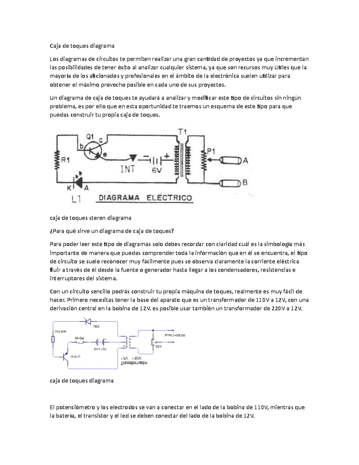 Maquina - te ayudara - Caja de toques diagrama Los diagramas de ...
