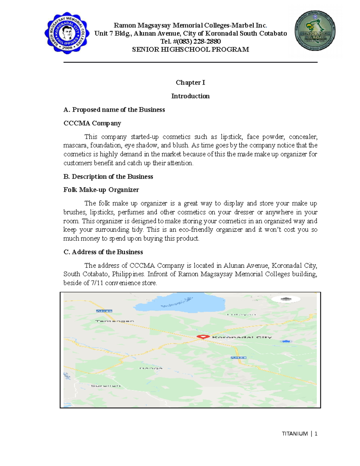 Chapter-I-9 - Business Plan - Unit 7 Bldg., Alunan Avenue, City of ...