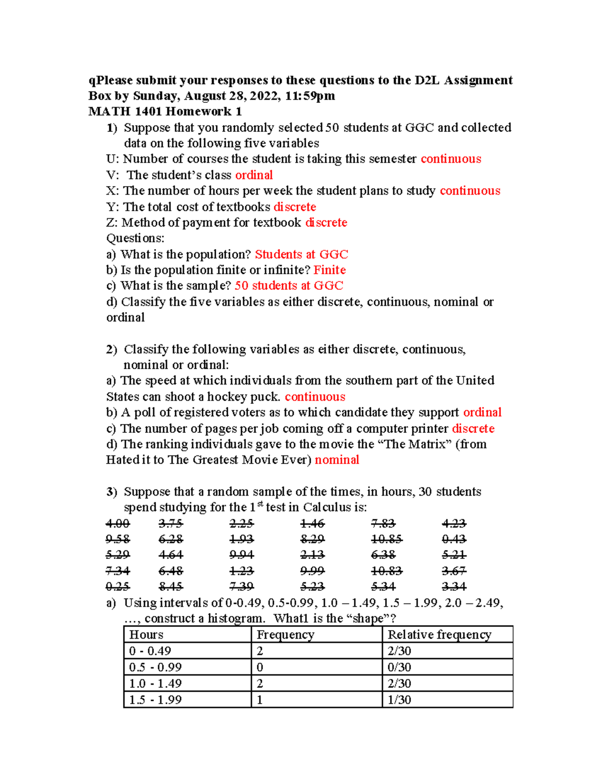 Hw1-math1401-fall2022 - qPlease submit your responses to these ...