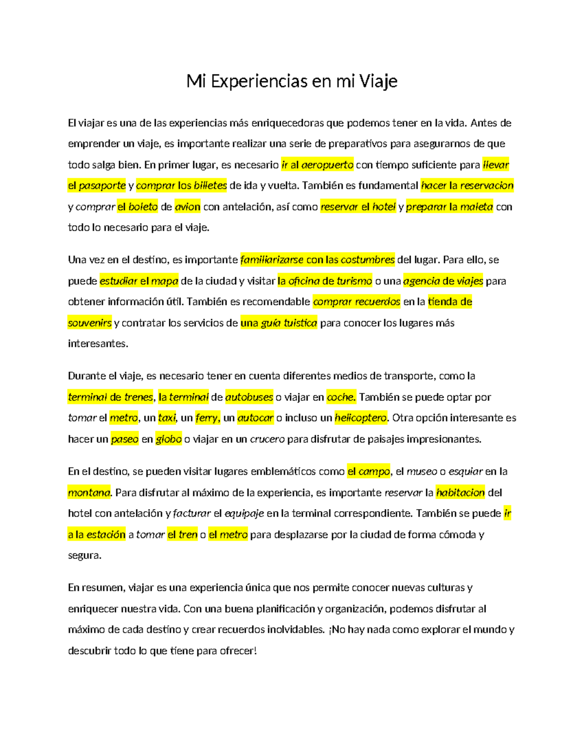 Medias de Transporte Essayo - Mi Experiencias en mi Viaje El viajar es ...
