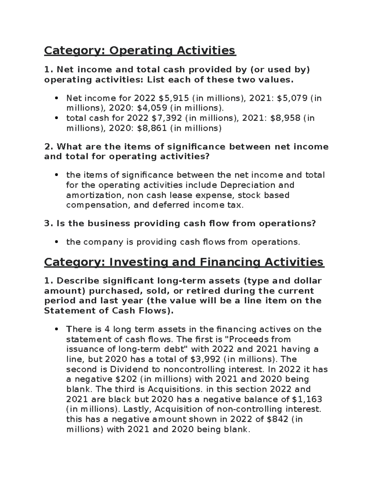 Acct 221 Dis 4 Statement of Cashflows - Category: Operating Activities ...