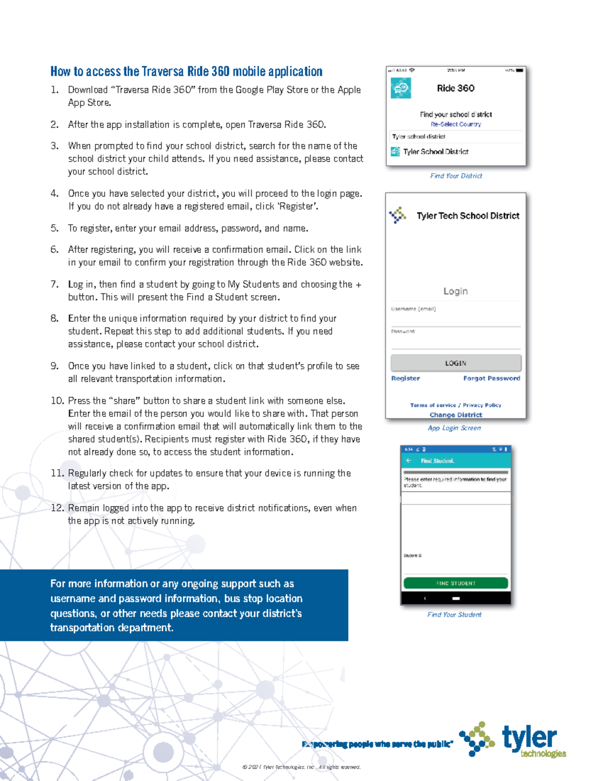 Traversa Ride 360 Parent User Guides - © 2021 Tyler Technologies, Inc ...