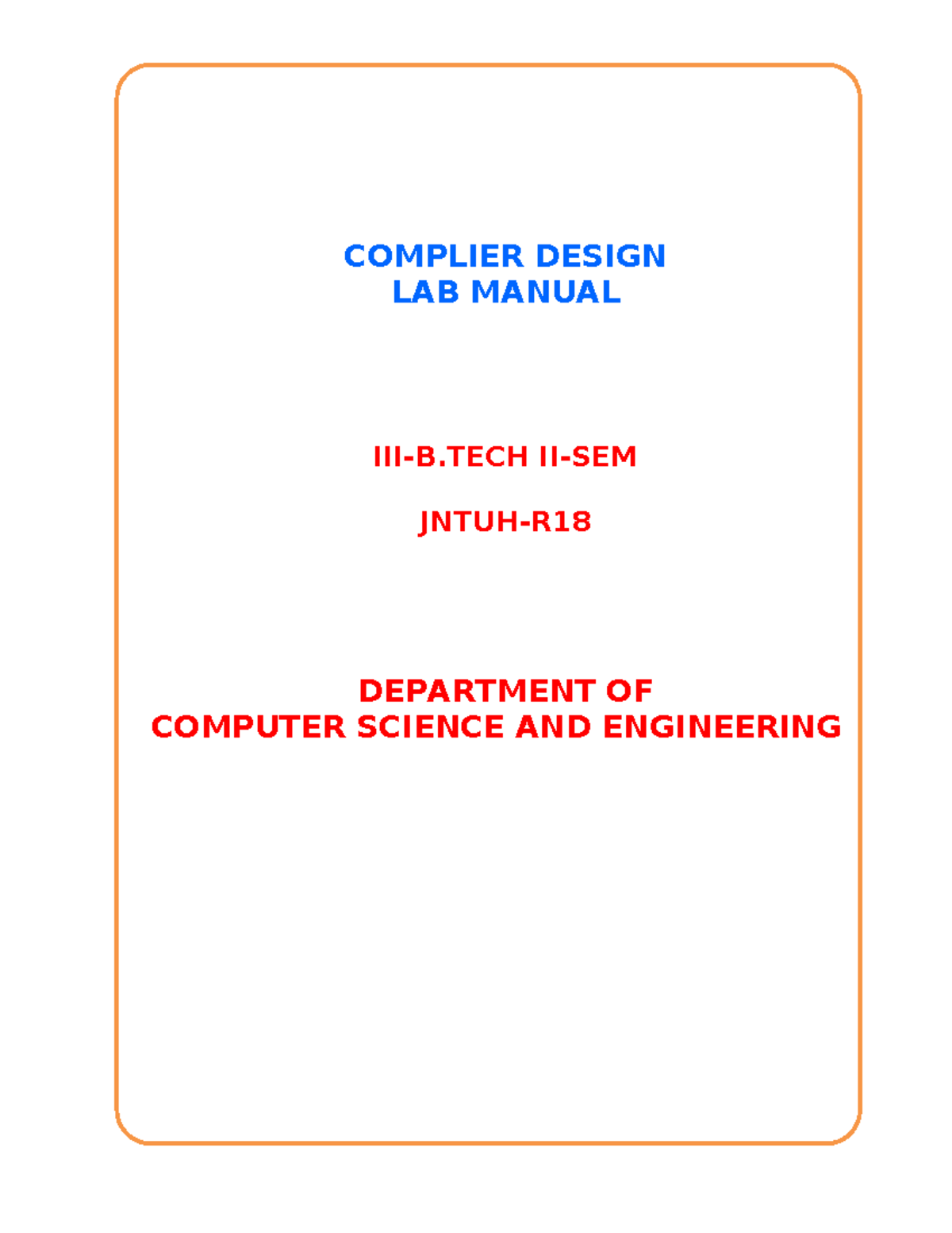 Complier Design Lab Manual -SBIT - COMPLIER DESIGN LAB MANUAL III-B II ...