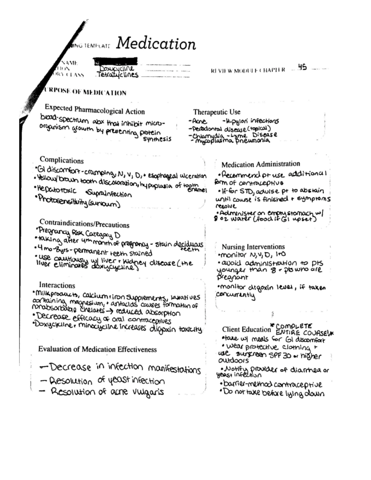 Medication Template - NUR 303 - Studocu