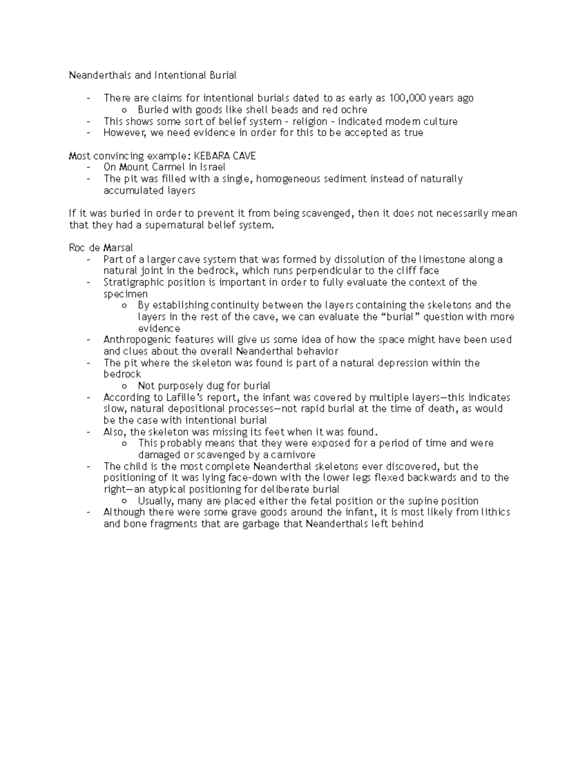 Neanderthals and Intentional Burial - Roc de Marsal - Part of a larger ...