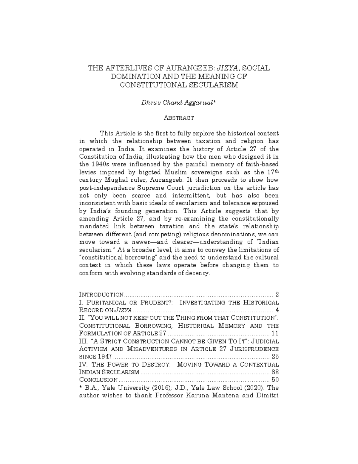 Jizya, Social Aurangzeb DC Aggarwal - THE AFTERLIVES OF AURANGZEB ...