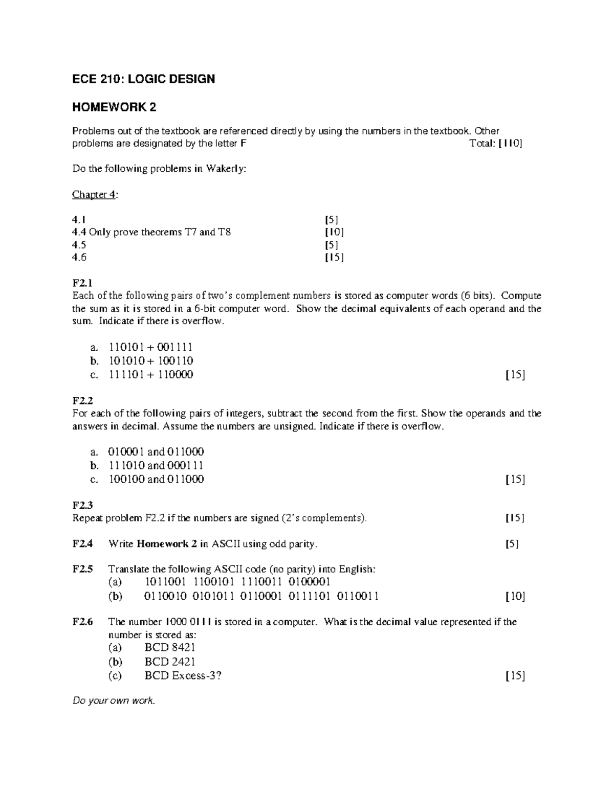 Homework 2 Warning Tt Undefined Function 22 Ece 210 Logic Design