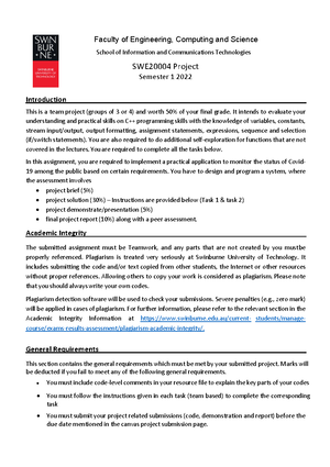 SWE2000 4 Unit Outline Sarawak S1 2022 - SWE20004_Unit Outline_S1_ 2022 ...