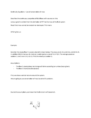 Reynolds Transport Theorem and conservation of mass - Reynolds ...