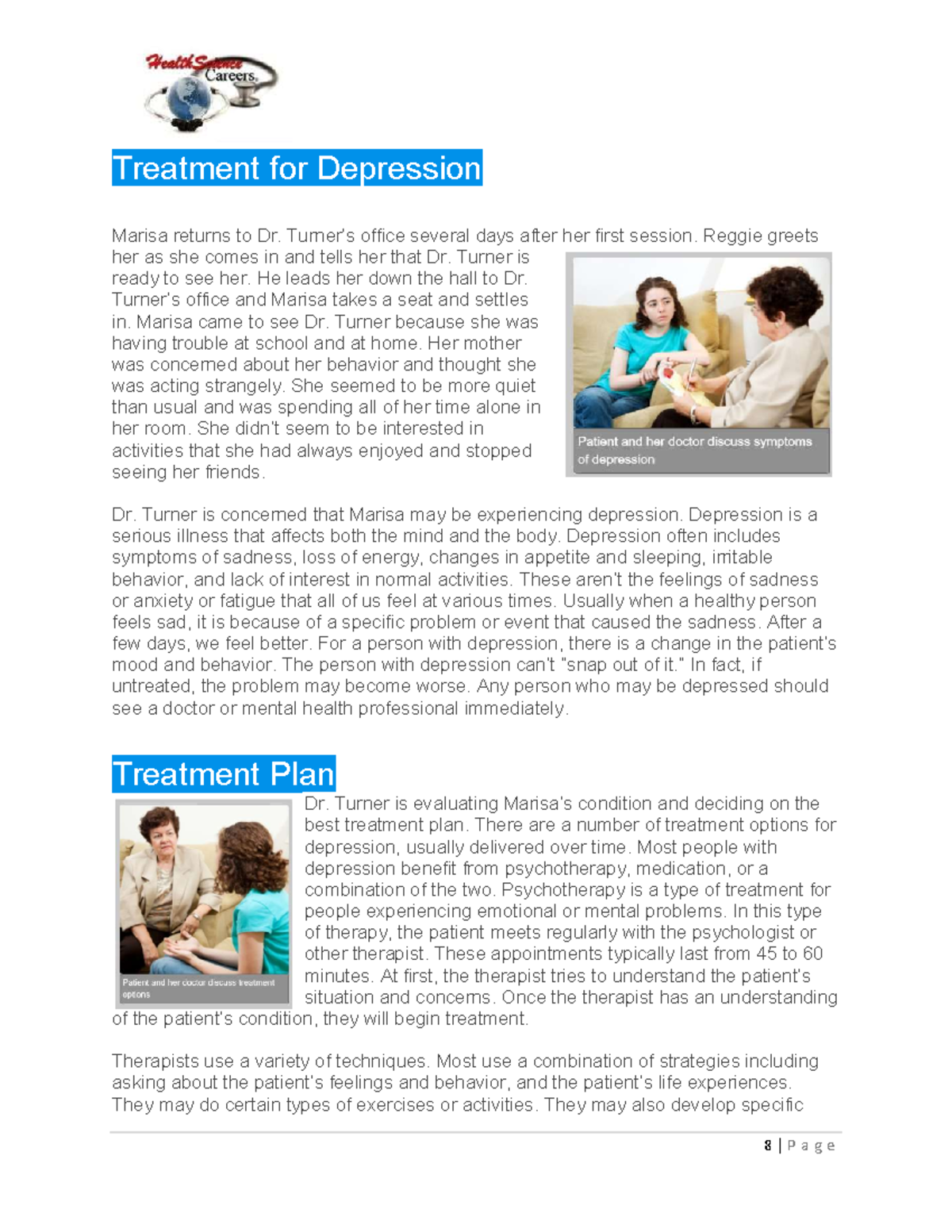 Mental Health Day 2 Article - 8 | P a g e Treatment for Depression ...