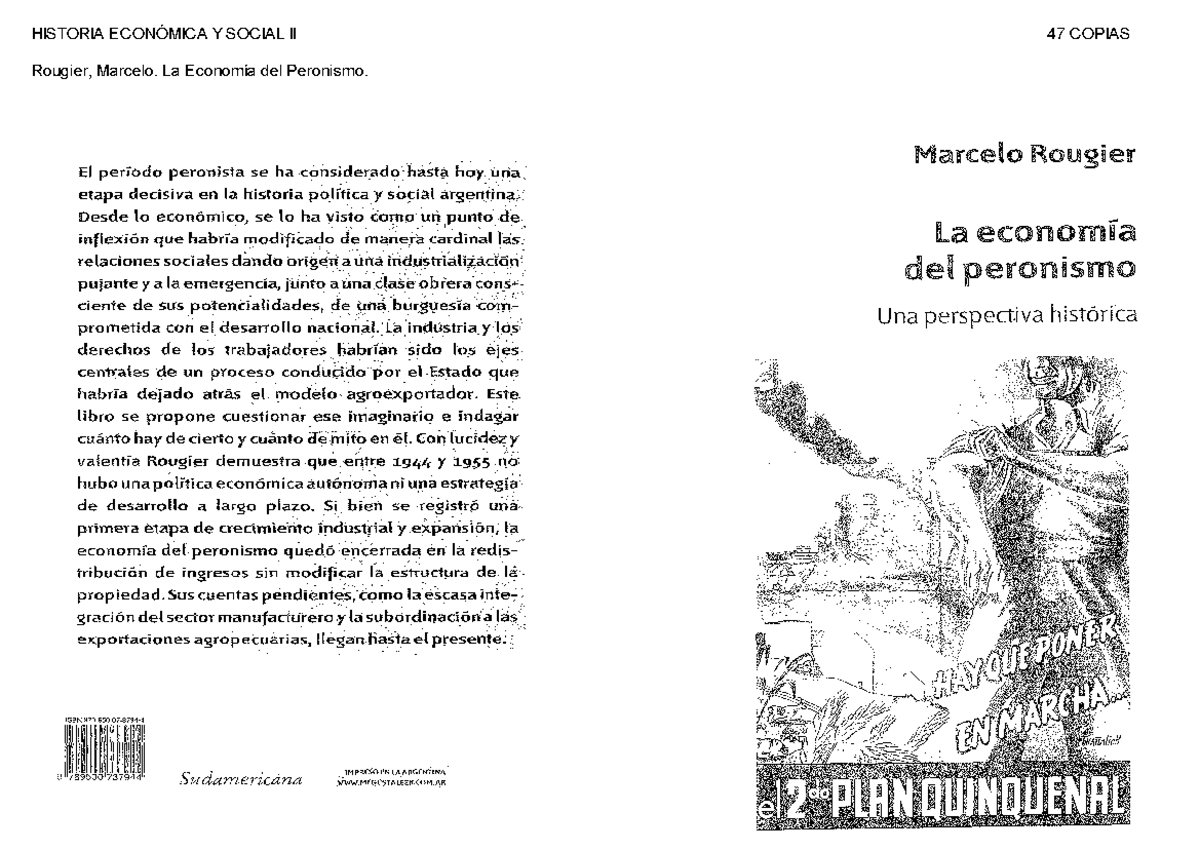 Rougier, Marcelo. La economía del Peronismo - Historia Económica y ...