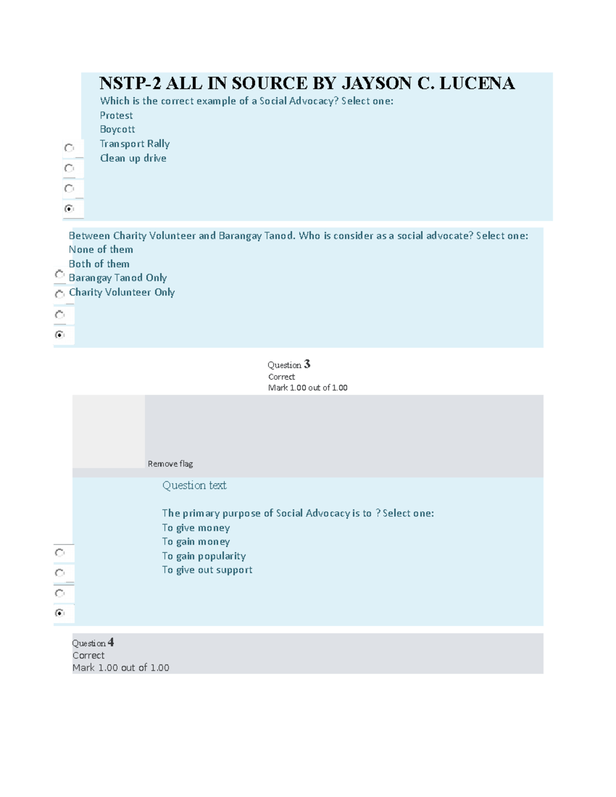 Nstp 2 all in source by jayson c lucena question text - NSTP-2 ALL IN SOURCE BY JAYSON C. LUCENA ...