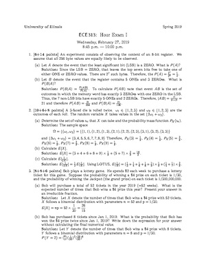 ECE 313 Final Exam Solutions - University of Illinois Spring 2019 ECE ...