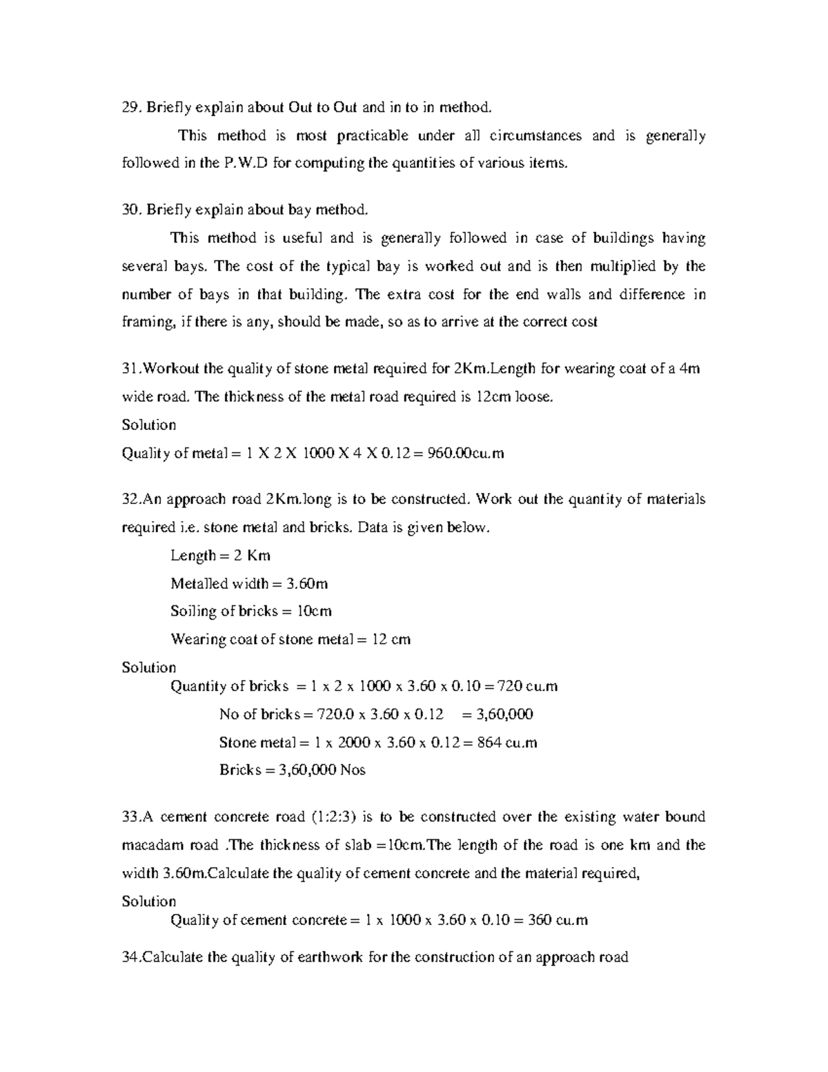 8 Estimation and costing Important 2 mark questions - Briefly explain ...
