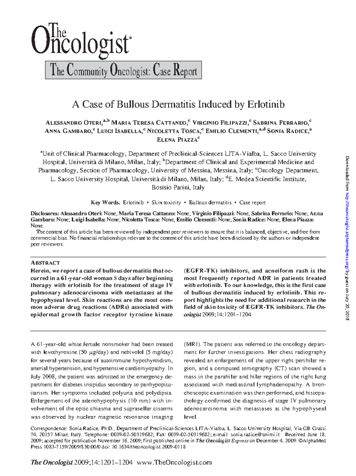 A Case of Bullous Dermatitis Induced by - Sacco University Hospital ...