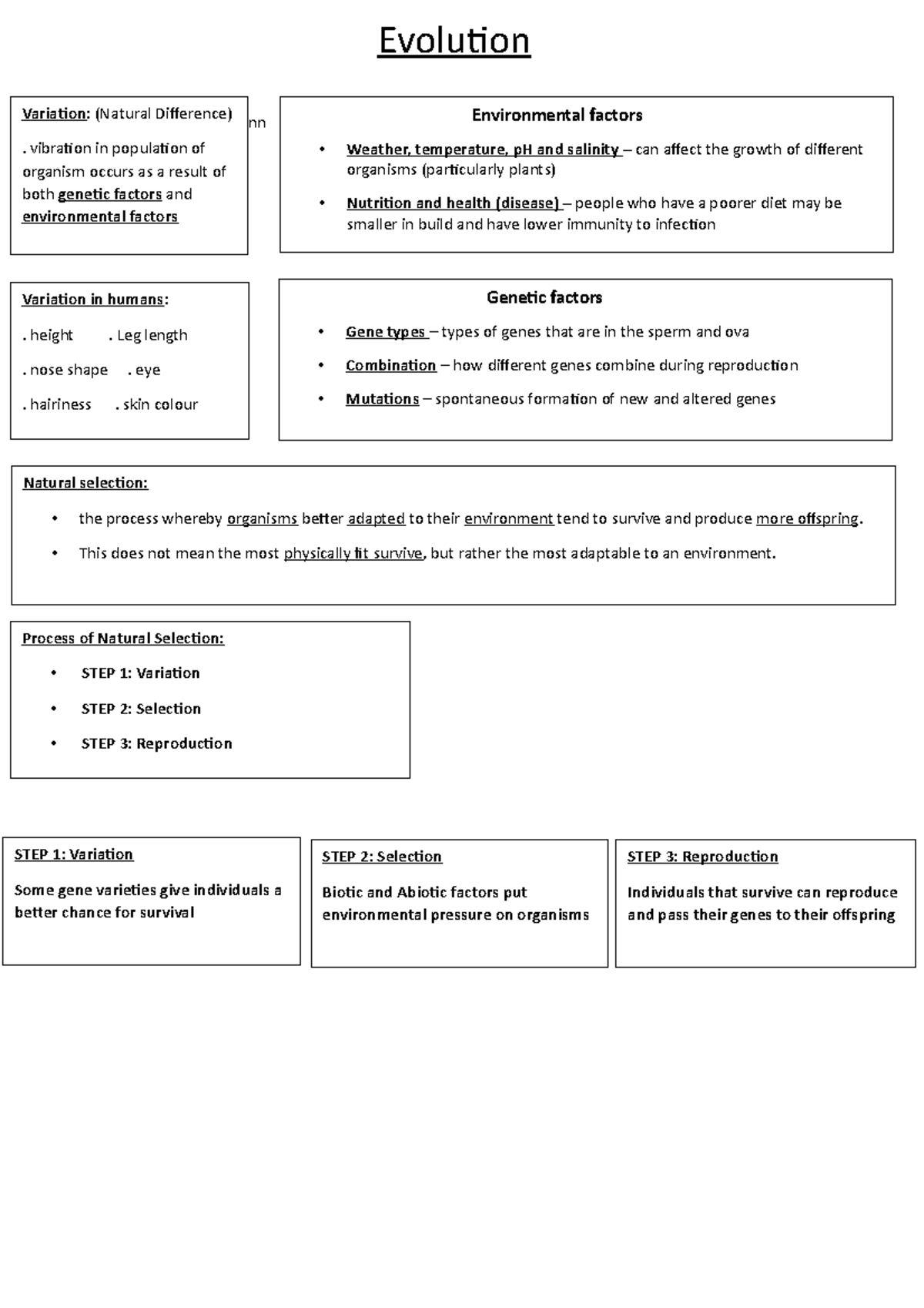 Evolutuion Notes - From PPt - Nnnnnnnnnnnnnnnnn Process of Natural ...