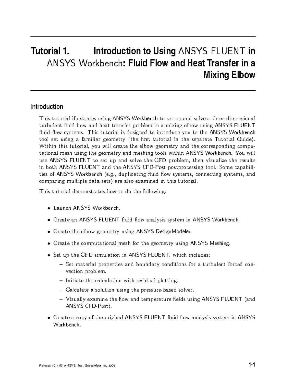 Nanopdf - efere - Tutorial 1. Introduction to Using ANSYS FLUENT in ANSYS Workbench : Fluid Flow ...