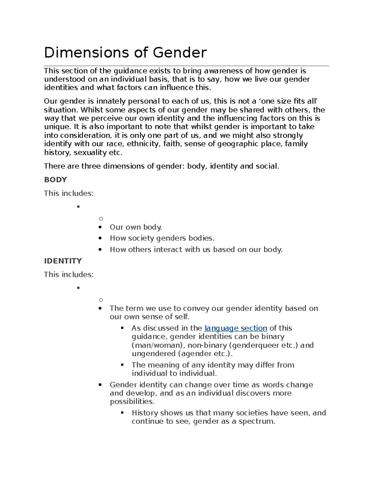 Dimensions of Gender - Dimensions of Gender This section of the ...