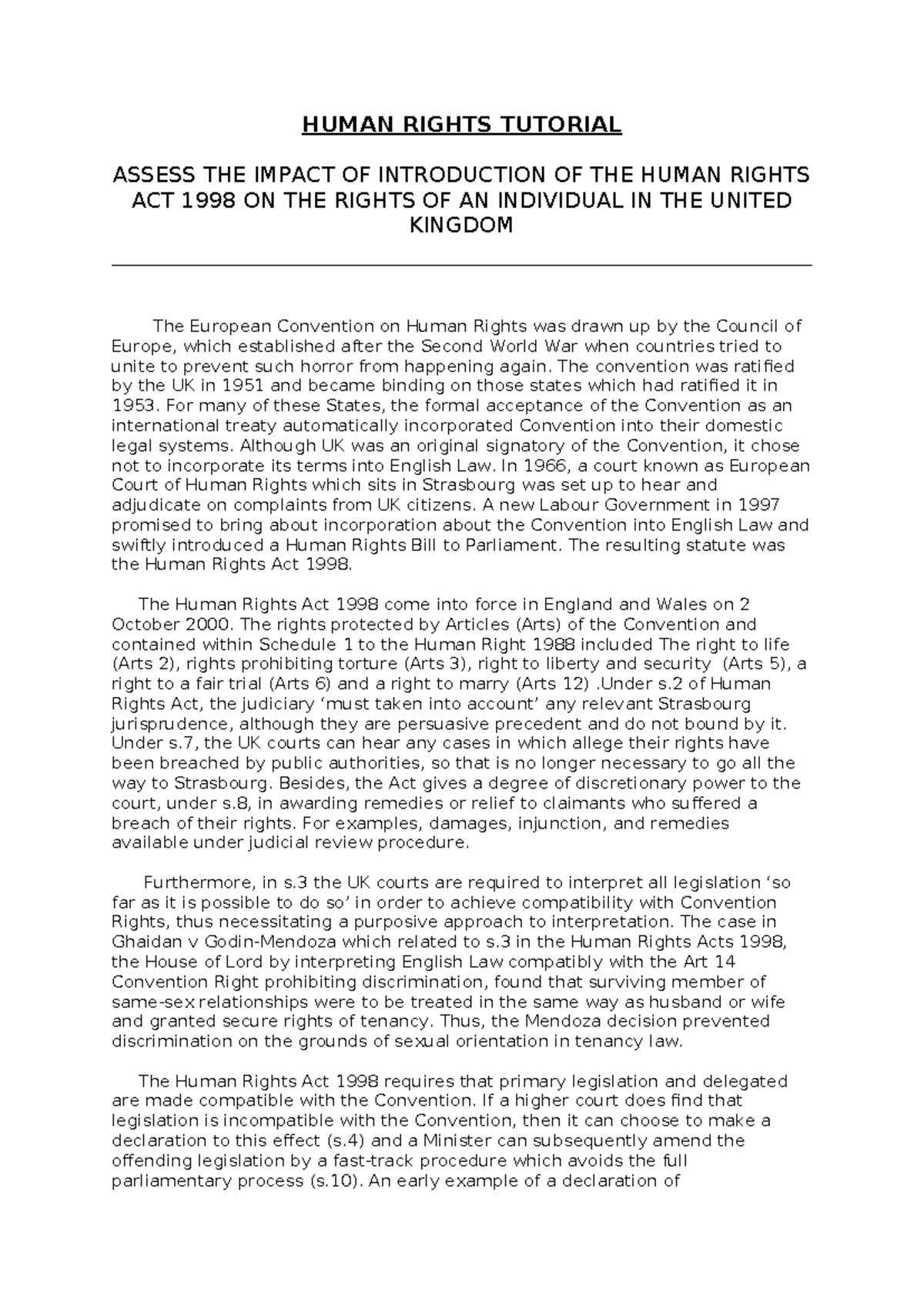 Human Rights Tutorial - a eleve - HUMAN RIGHTS TUTORIAL ASSESS THE ...