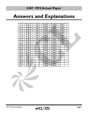CAT 1991 Explanations - Paper for Students to help preparing the cat ...