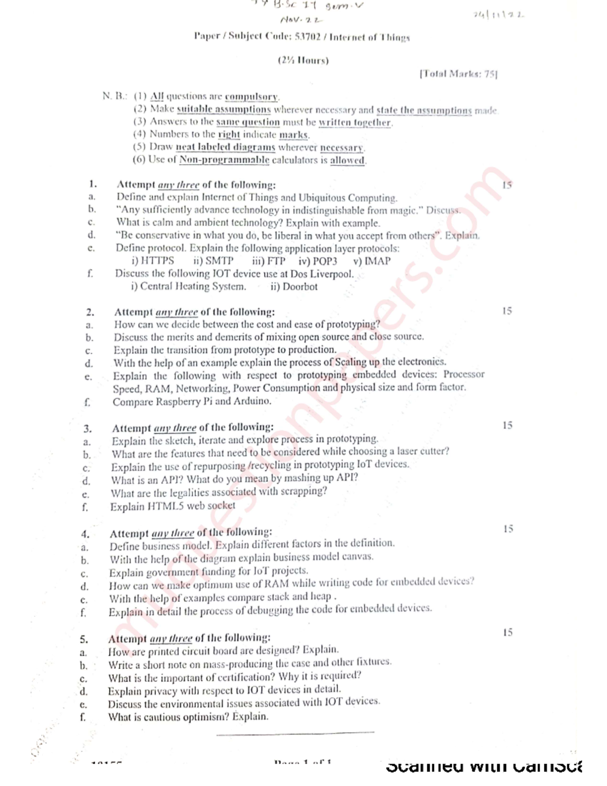 Nov 22 IOT - aaaa - Internet Of Things - Studocu