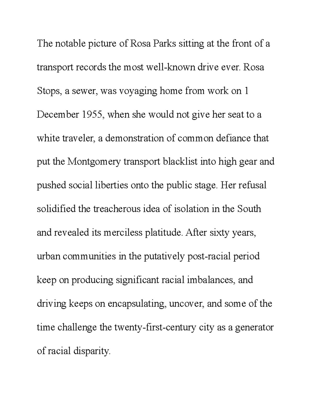 December 1955 - The notable picture of Rosa Parks sitting at the front ...