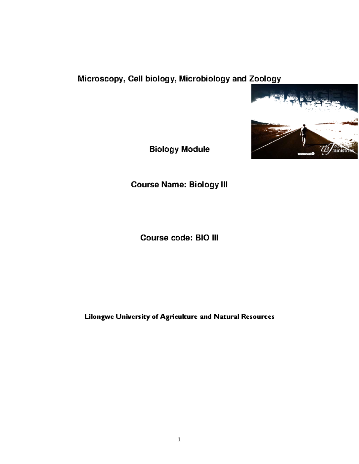 BIO 111 - Module - Biology lecture notes for the first year ...