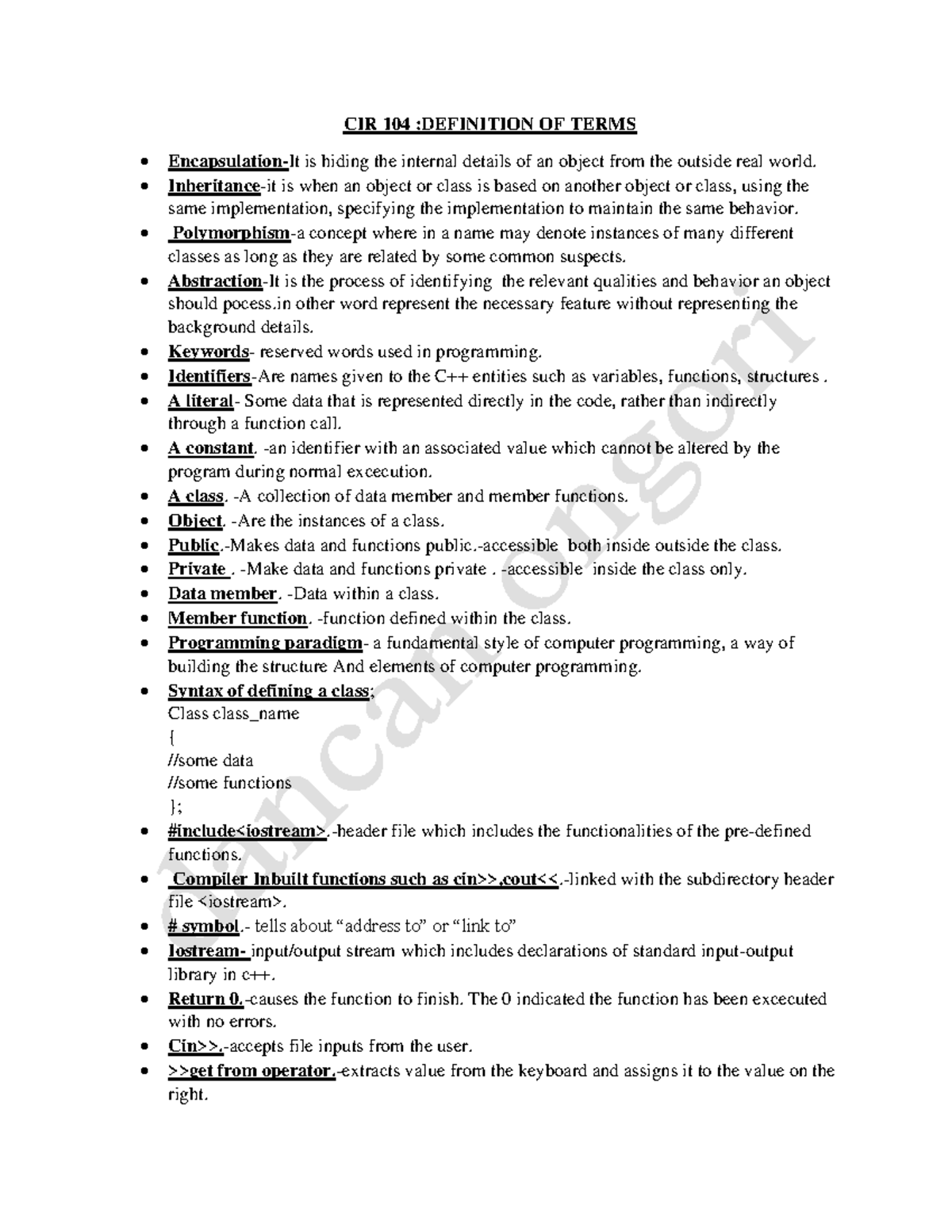 Definition OF Terms CIR 104; - CIR 104 :DEFINITION OF TERMS ...