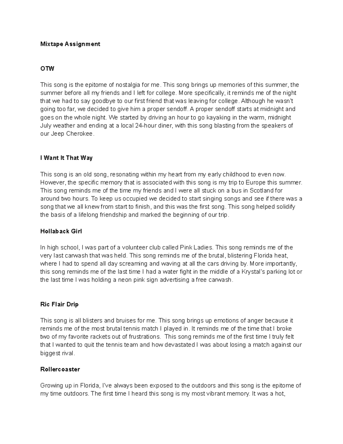 Mixtape Assignment - Mixtape Assignment OTW This song is the epitome of ...