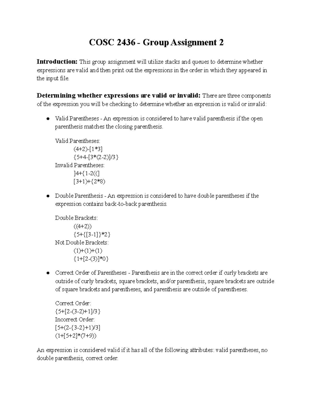 Group Assignment 2 - professor rizk - COSC 2436 - Group Assignment 2 Introduction: This group ...