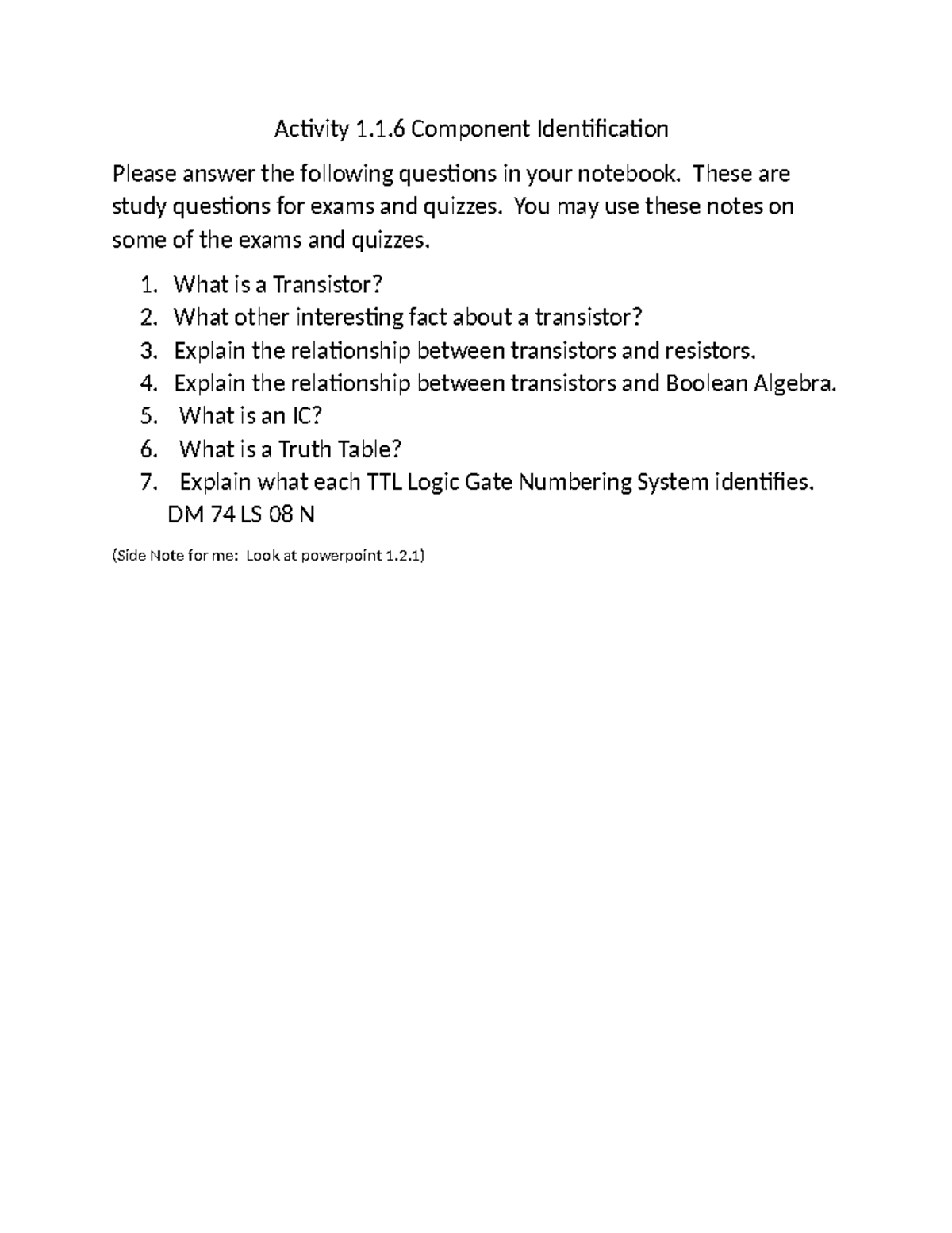 Activity 1.1.6 Digital Component Identification - Activity 1.1 ...