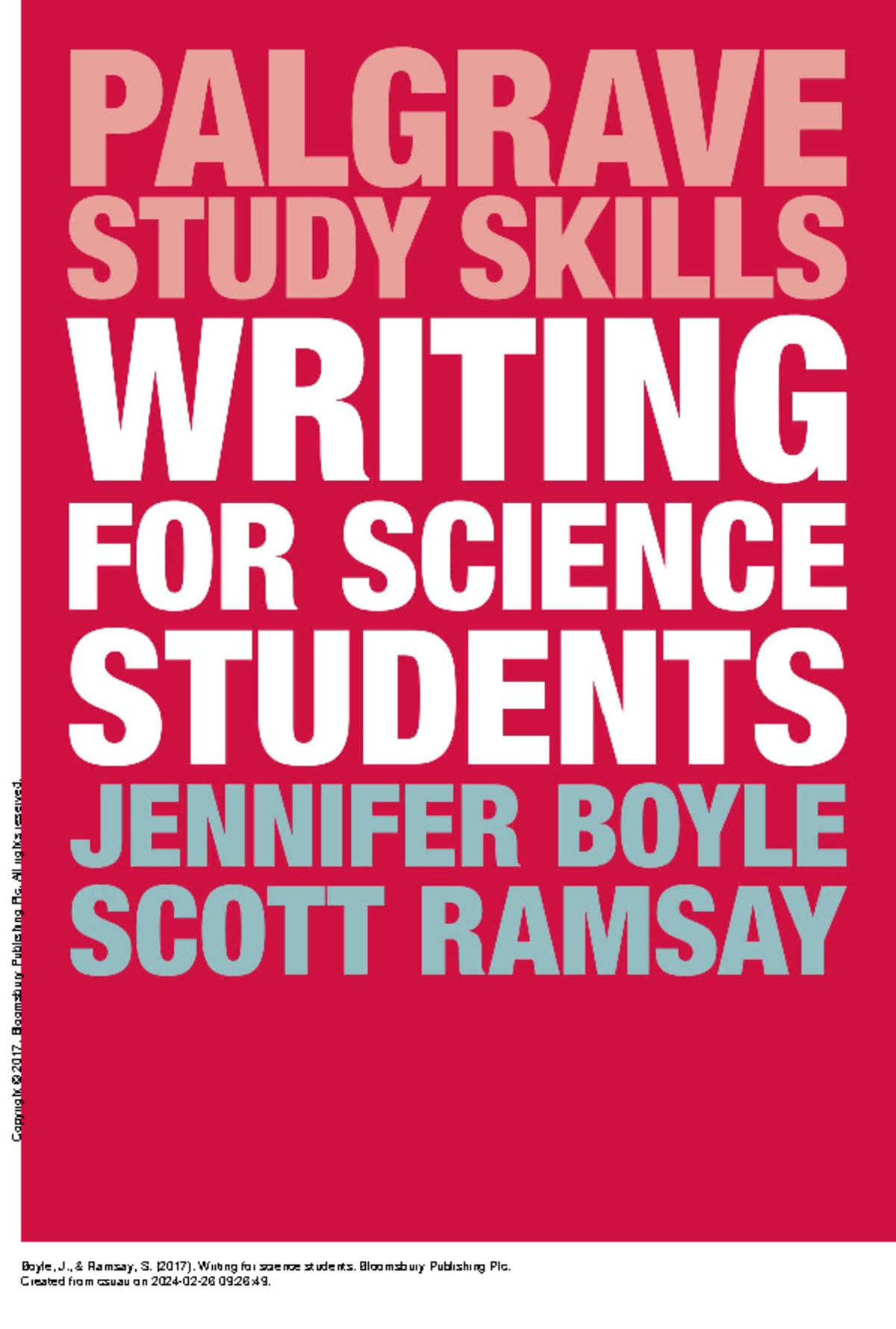 Writing for Science Students - (Cover) - Boyle, J., & Ramsay, S. (2017 ...