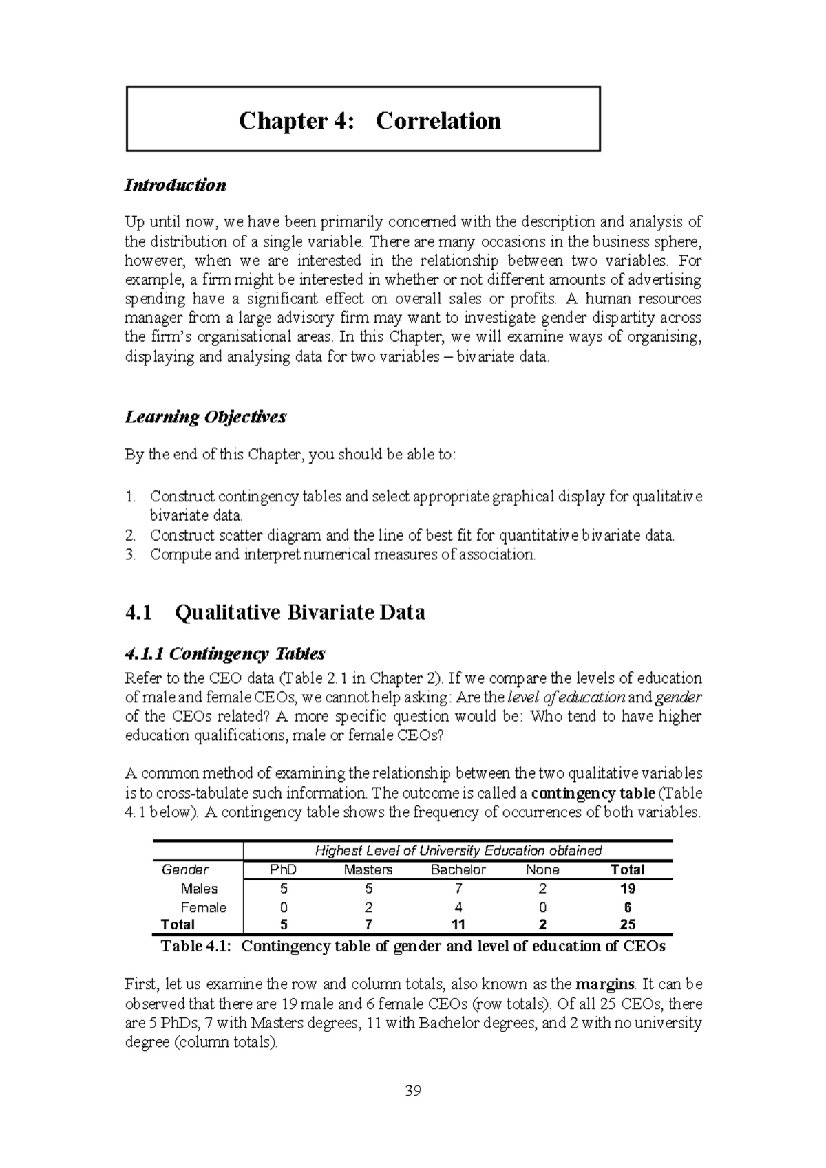 Ch 4 Correlation - Introduction Up until now, we have been primarily ...