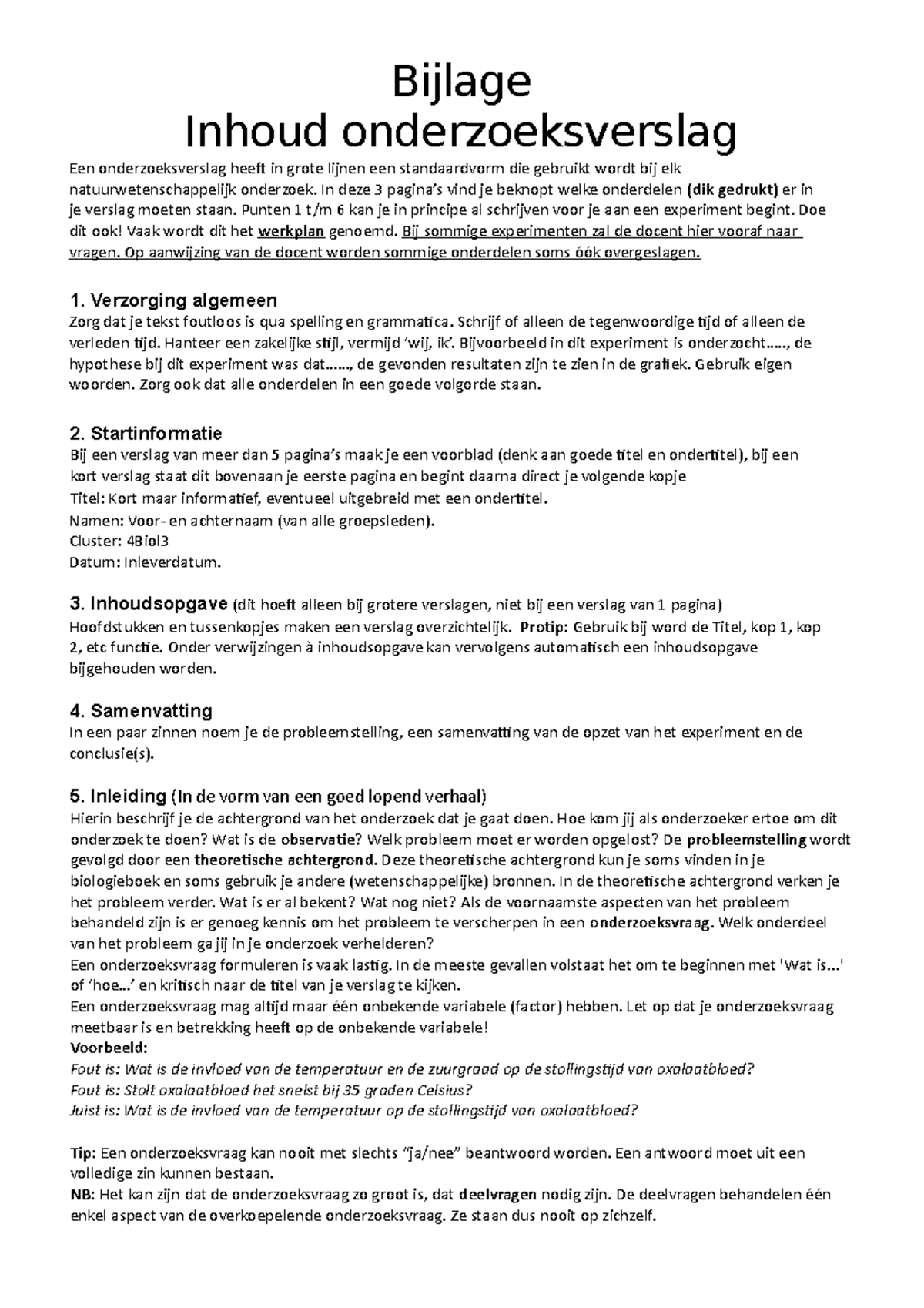 Verslag handleiding 2021 - Bijlage Inhoud onderzoeksverslag Een ...