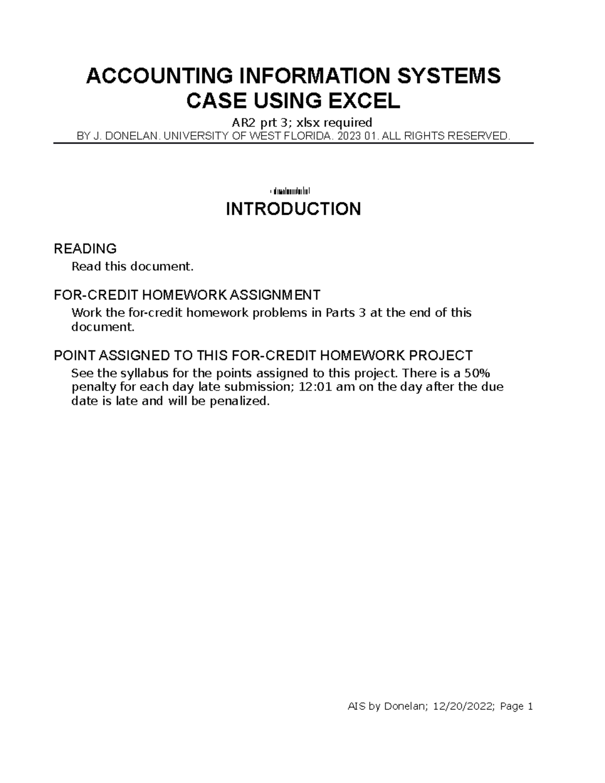 AIS using Excel prt3 AR2 2023 01 Fur Stu - ACCOUNTING INFORMATION SYSTEMS CASE USING EXCEL AR2 ...