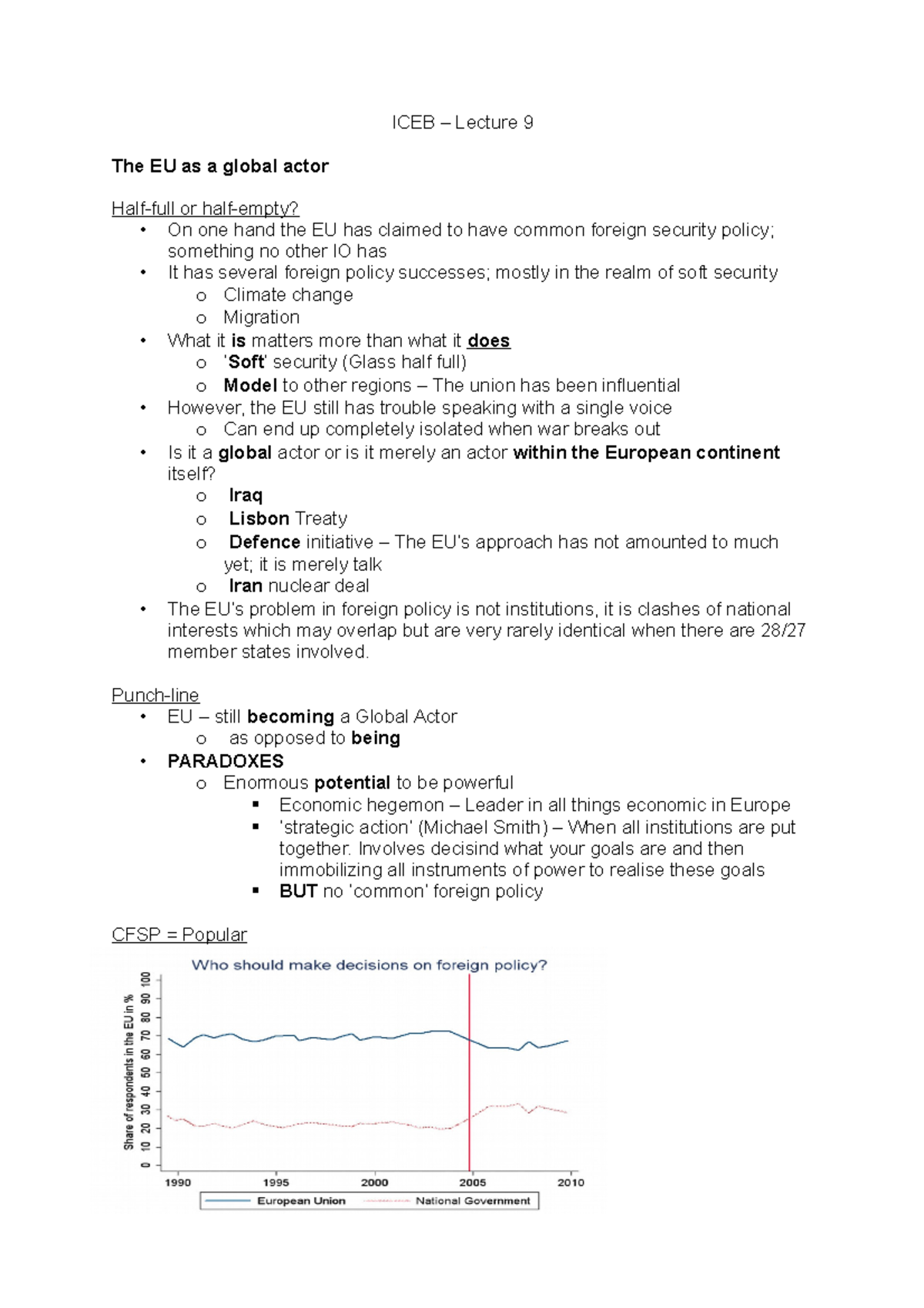 ICEB – Lecture 9 - The EU as a global actor - ICEB – Lecture 9 The EU ...