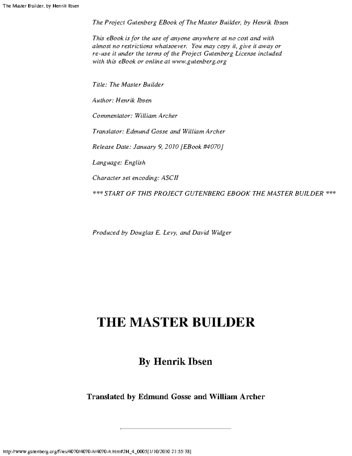 38567975 The Master Builder By Henrik Ibsen - IMS - Harvard - Studocu