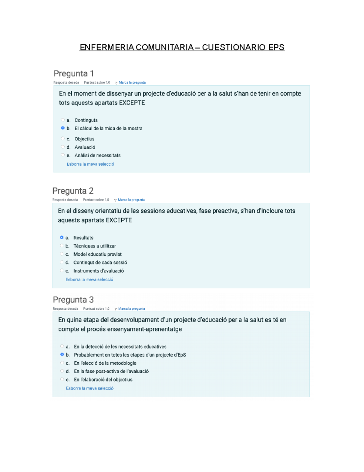 EPS - Comunitaria - Salut Pública i Comunitària - ENFERMERIA COMUNITARIA – CUESTIONARIO EPS ...