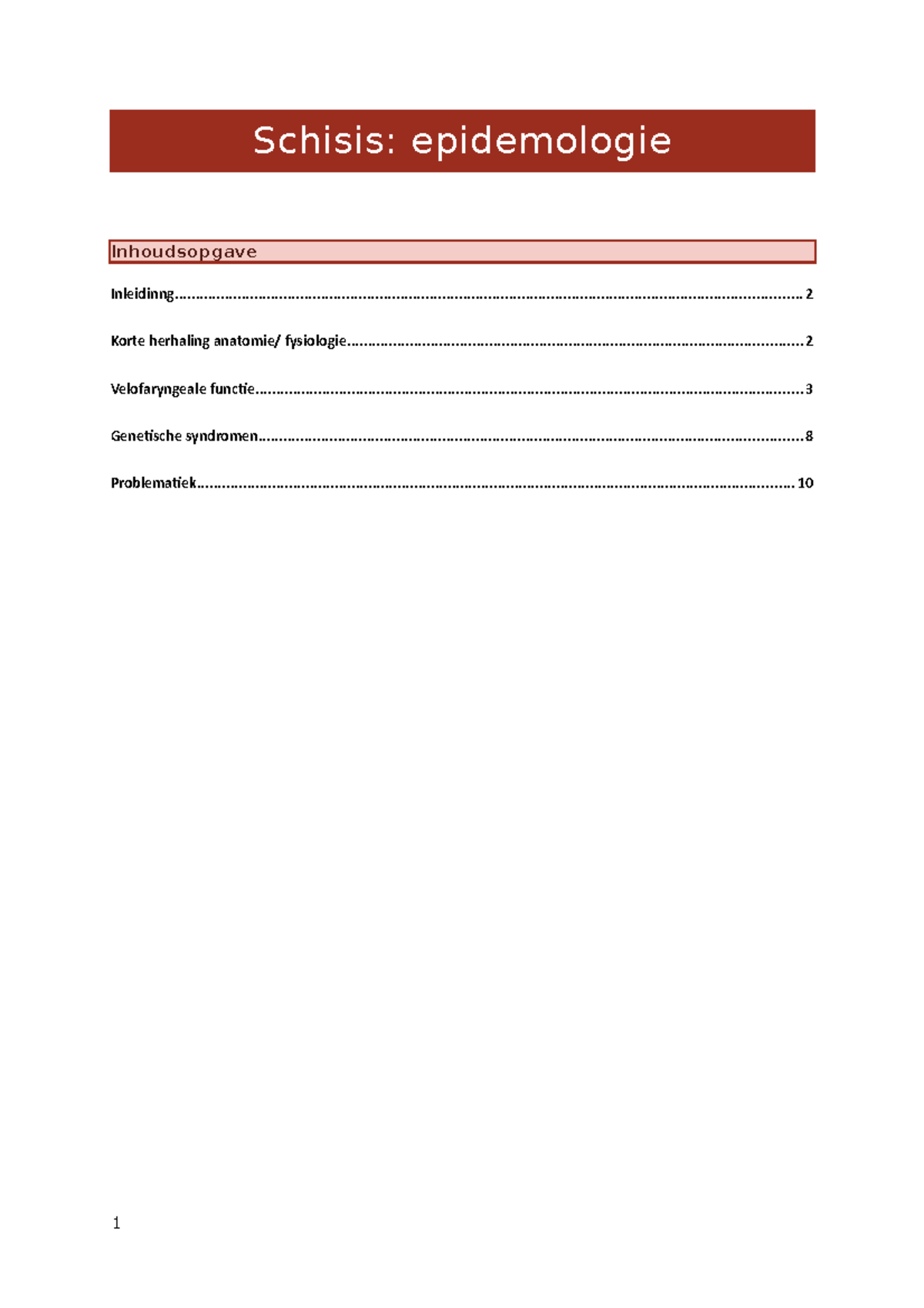 Schisis wat is het (multi 2) - Multifactoriële stoornissen - Vives - Studocu