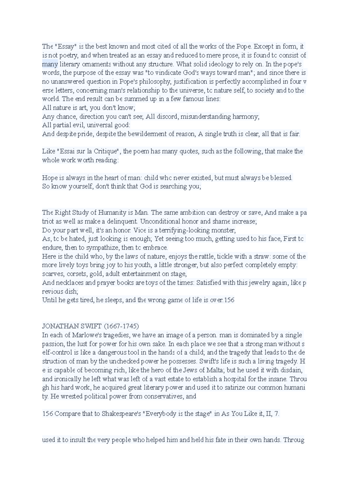 English Literature 4 - The "Essay" is the best known and most cited of ...