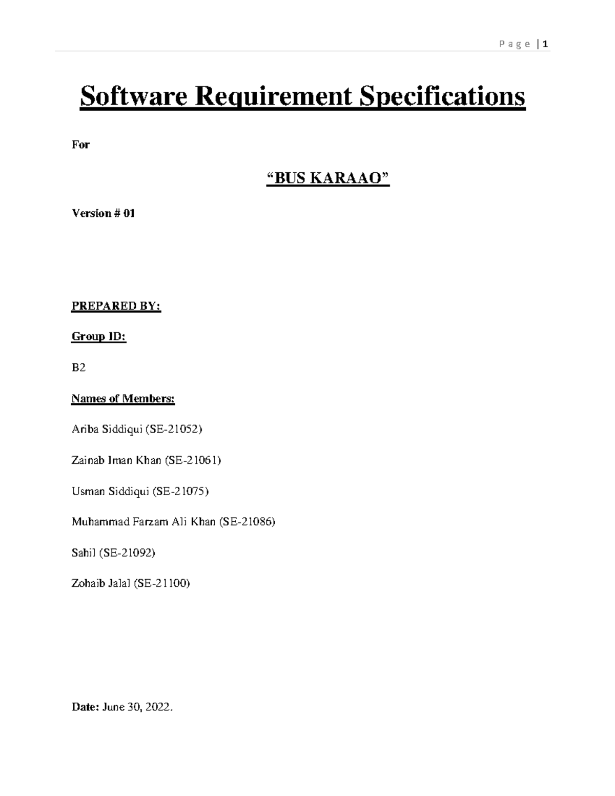 SRS - BUS Karaao - srs of bus management system - Software Requirement ...