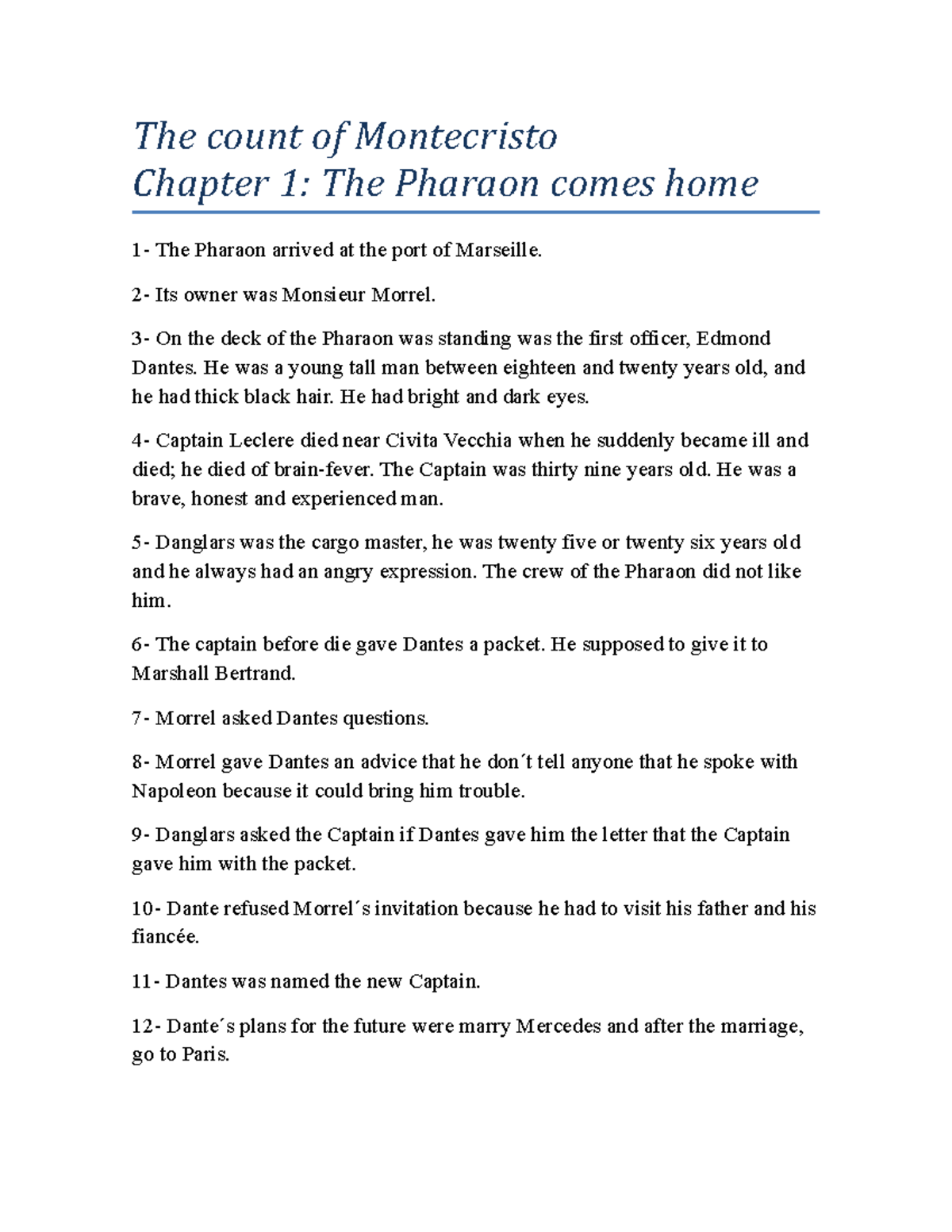 The count of Montecristo Chapter 1 2 - 2- Its owner was Monsieur Morrel ...