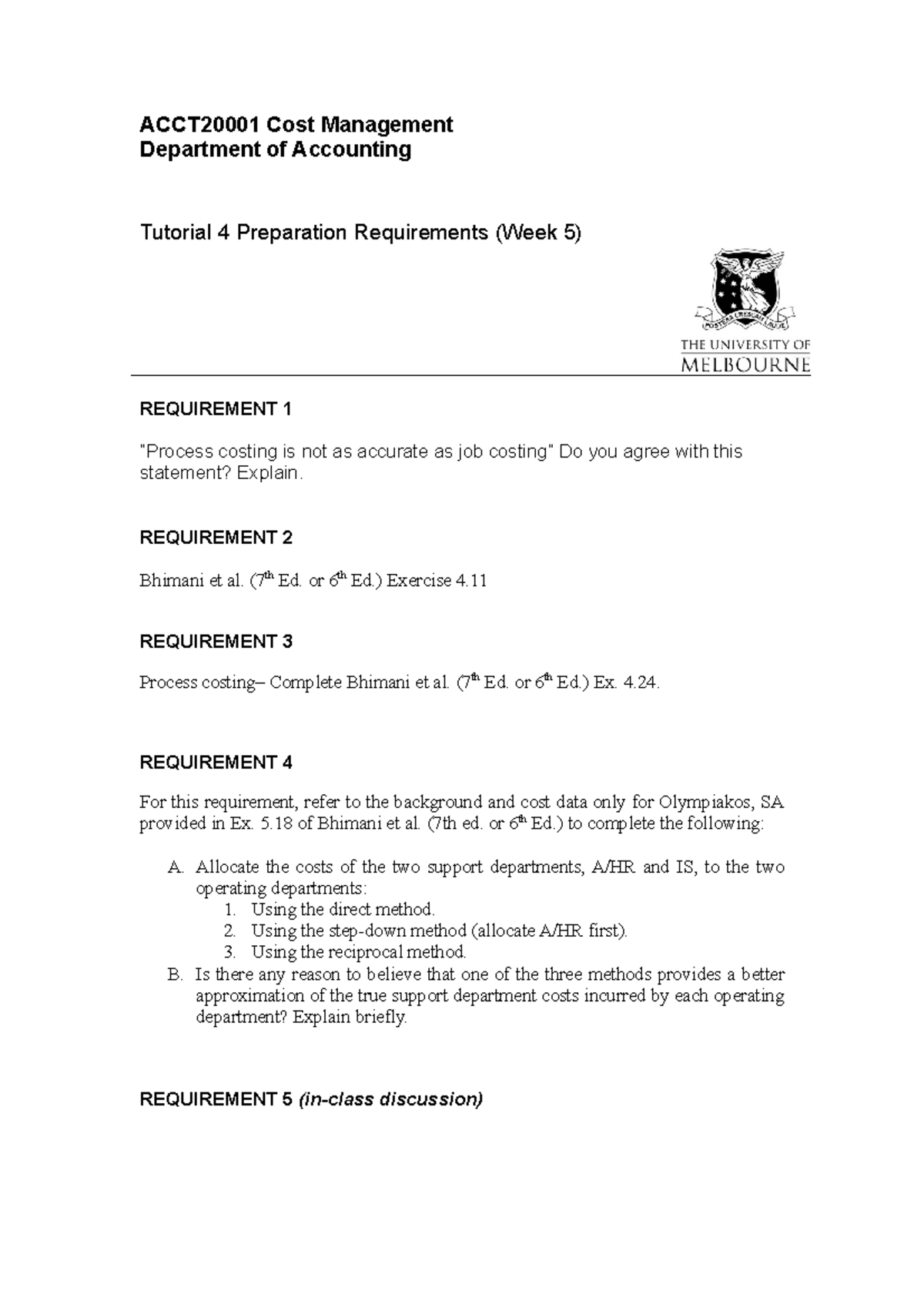 Tutorial 4 Requirements - Tutorial 4 Requirements - ACC/ACF3200 ...