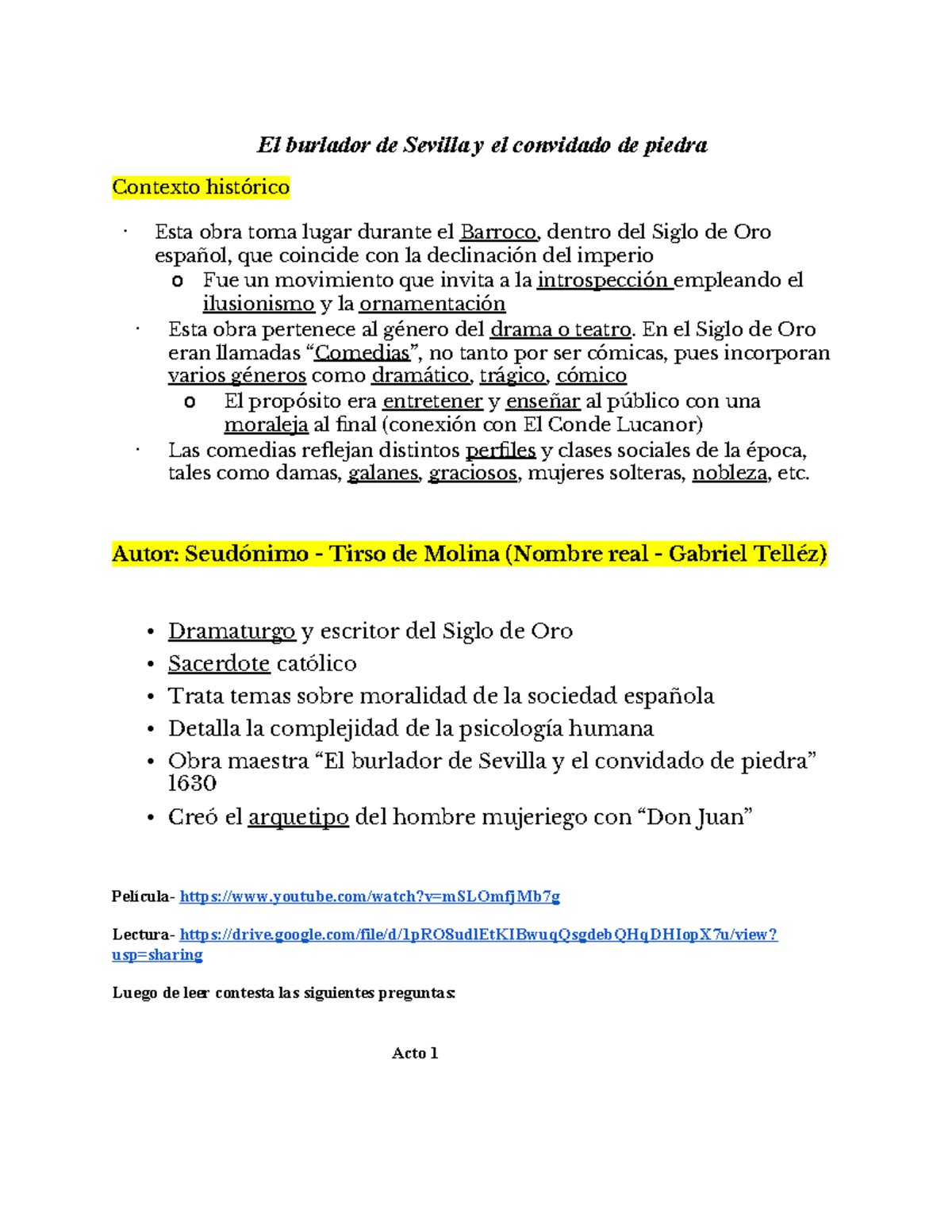 Análisis El Burlador de Sevilla(Acto III) - El burlador de Sevilla y el ...