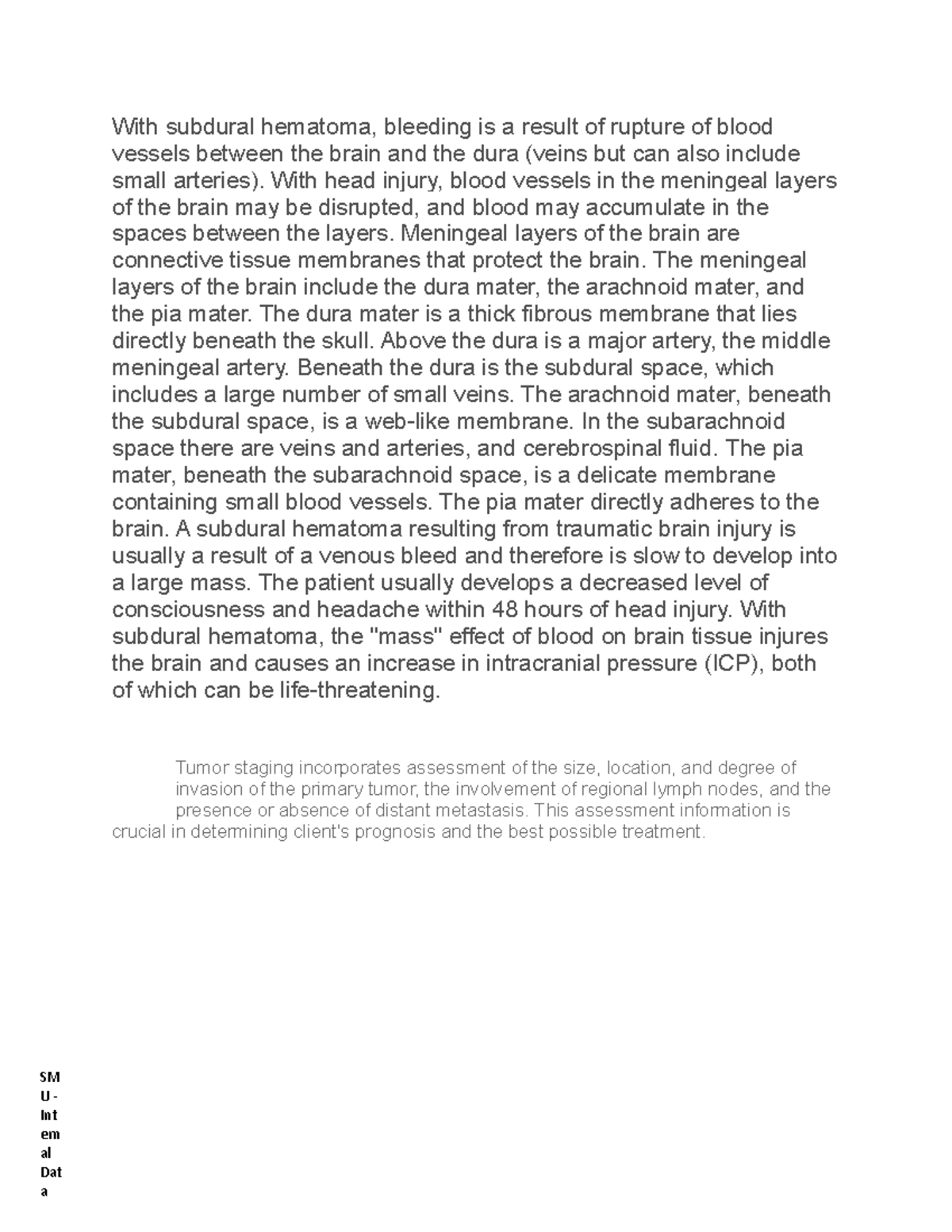 CCP subdural hematoma - With subdural hematoma, bleeding is a result of ...