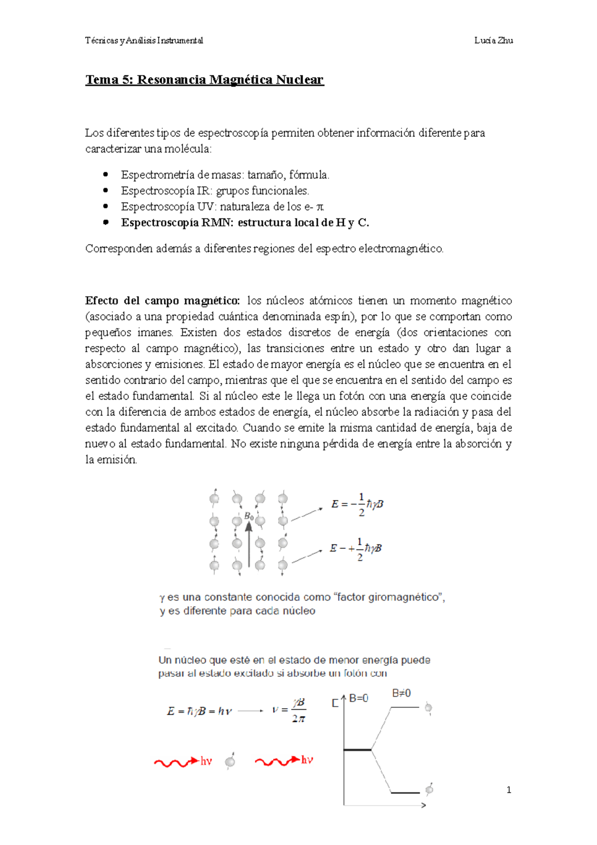 Tema 5 RMN - Apuntes completos - Técnicas y Análisis Instrumental Lucía ...