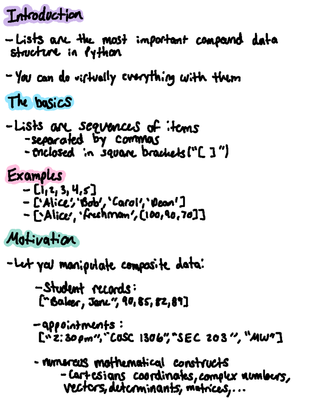 Chapter 9 Lists - Python - Introduction Lists are the most important compound data structure in ...