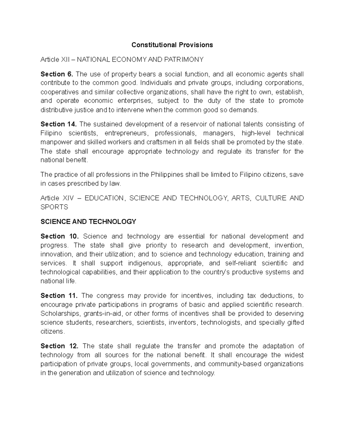 Constitutional Provisions - Constitutional Provisions Article XII ...
