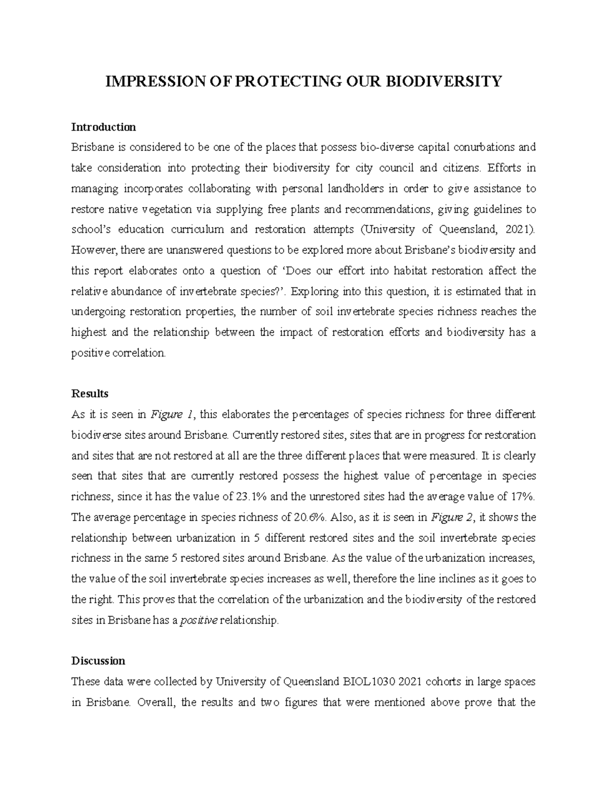 Biodiversity report 2021 - IMPRESSION OF PROTECTING OUR BIODIVERSITY ...