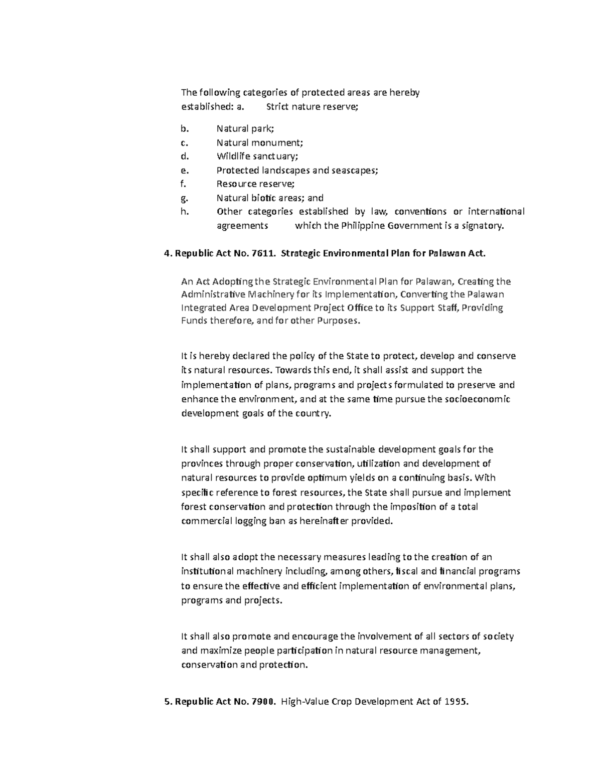 Environmental Science. Module 7 - The following categories of protected ...
